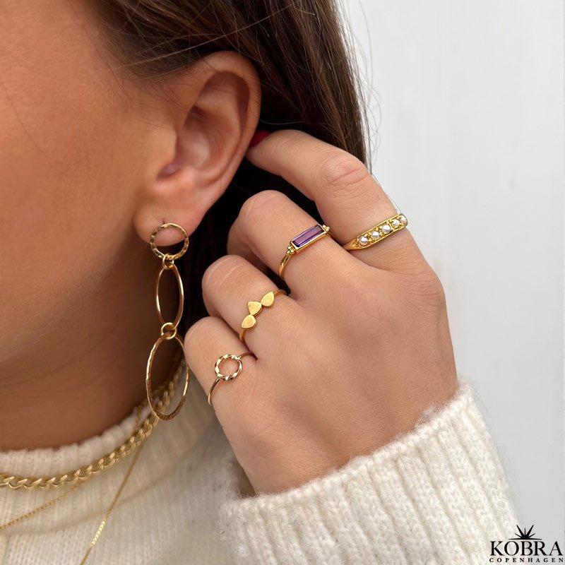 "Cecilia" store guld øreringe med guld ringe - Guld øreringe - KOBRA ...