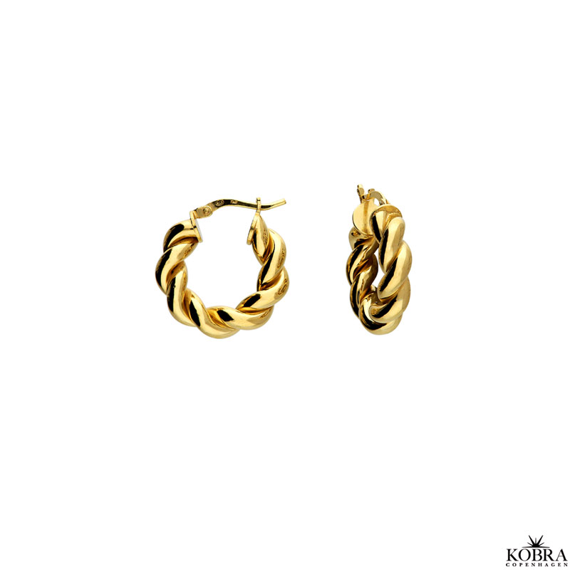 "Twister" snoet guld hoops / guld øreringe - Guld øreringe - KOBRA ...